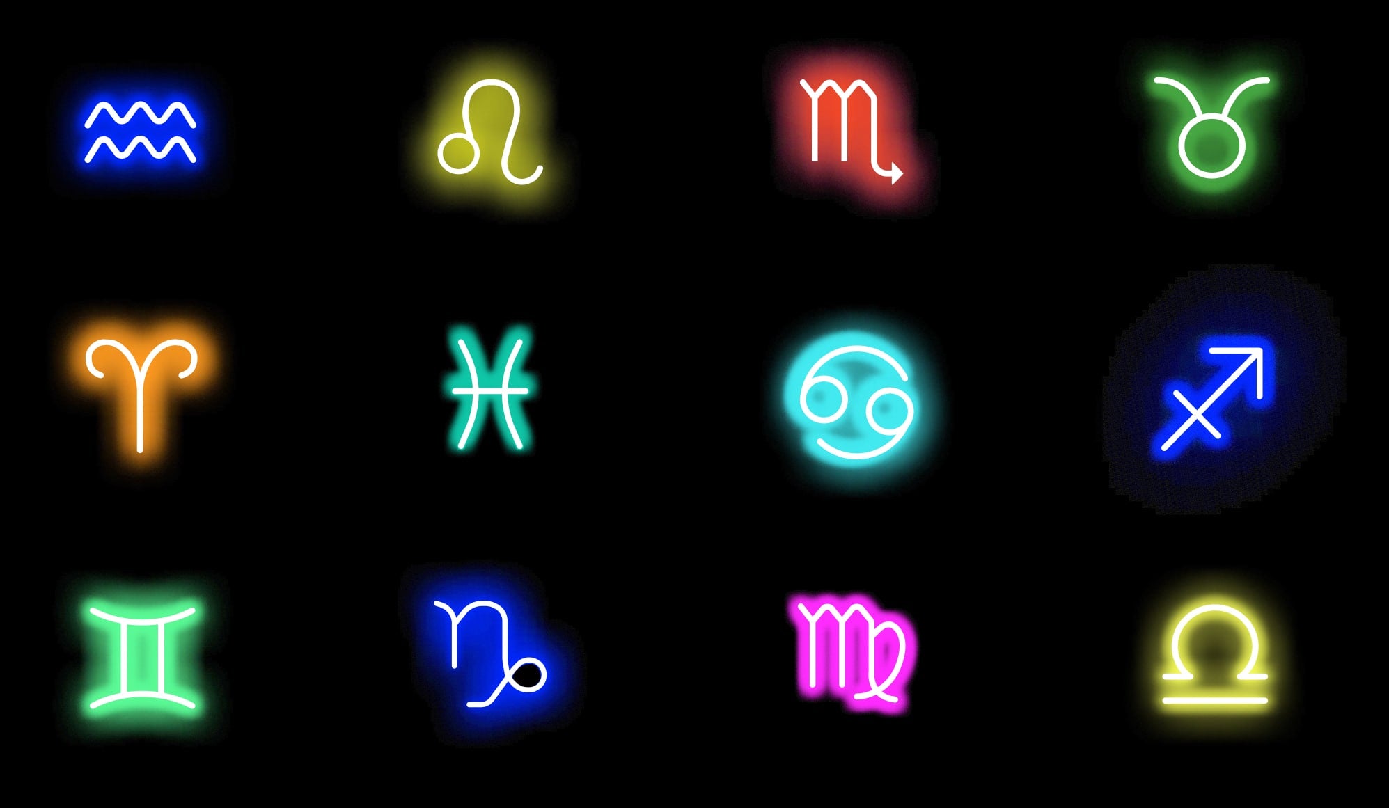 Neon zodiac signs 60 photos - Youhoroscope.com